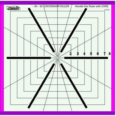 Westalee 12.5" x 12.5" 6 Pt Crosshair Ruler